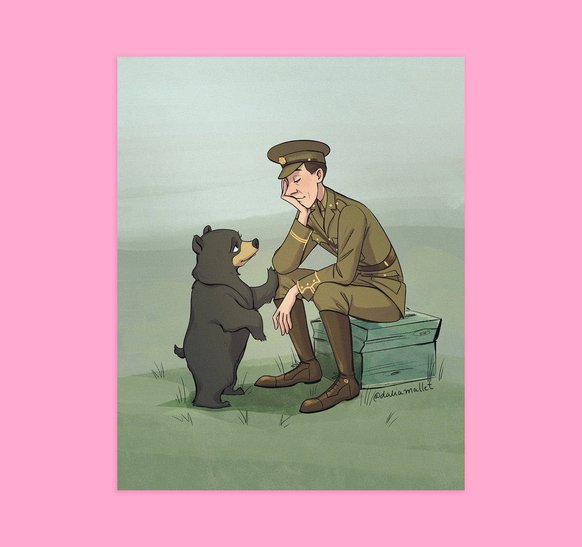 Winnie The Pooh & Harry Colebourn Art Print – Little Red Draws